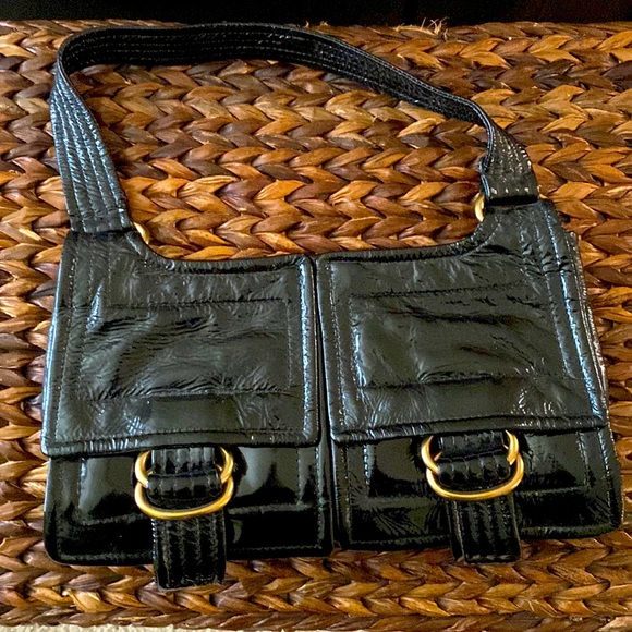 Kooba | Bags | Kooba Purse 4x8 In Black With Red Interior | Poshmark